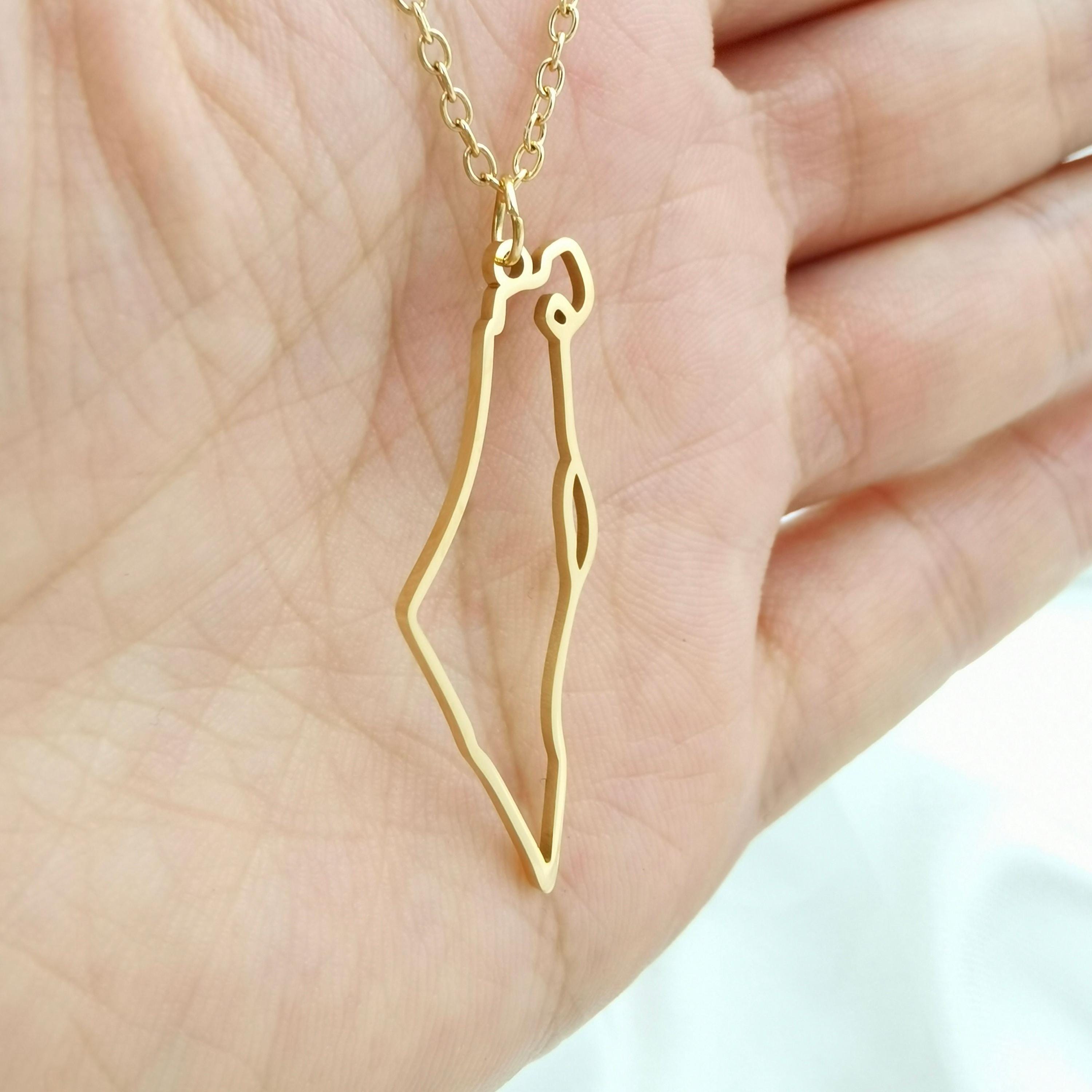 Israel Map Necklace, Stand With Israel, Support Israel Charm, Israel ...