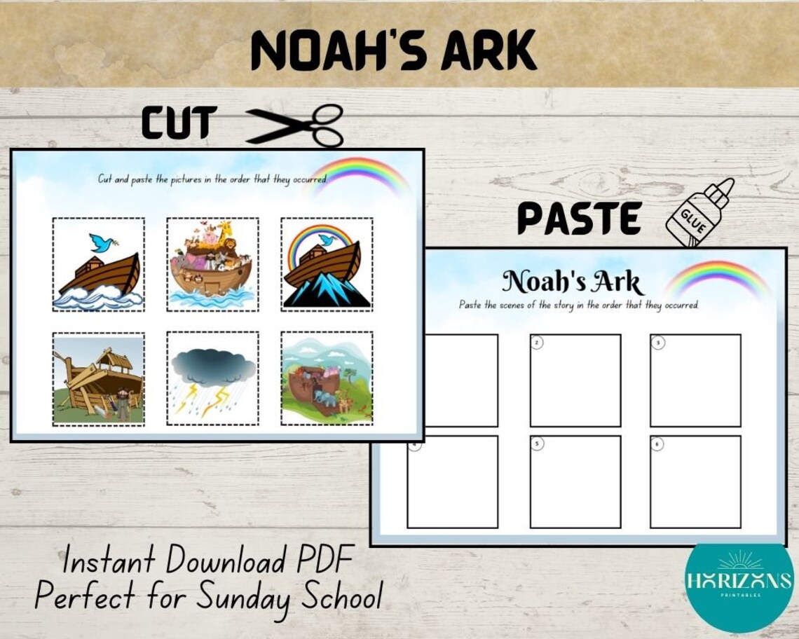 Noah's Ark Printable, Bible Activity for Kids, Genesis Old Testament ...