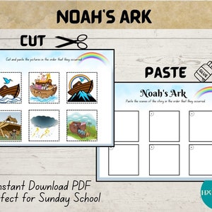 Noah's Ark Printable, Bible Activity for Kids, Genesis Old Testament ...