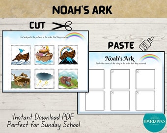 Noah's Ark, Bible Craft for Sunday School Activity, Old Testament Bible ...