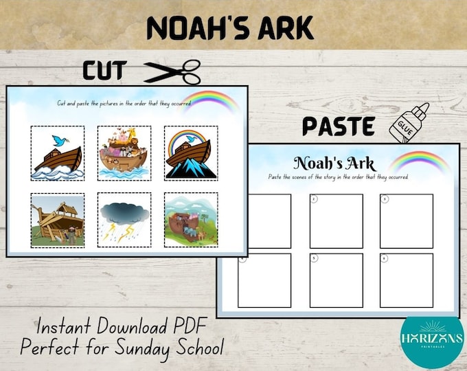 Noah's Ark Printable, Sunday School Craft, Bible Story Activity Kids ...