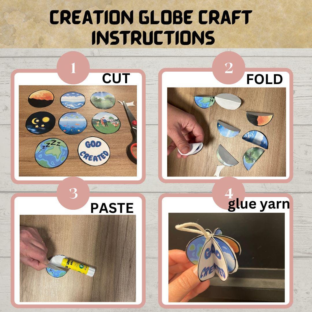 Gods Creation Globe Printable, Sunday School Craft, Bible Story ...