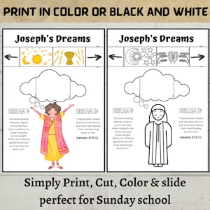 Joseph's Dream Printable, Bible Activity for Kids, Old Testament ...