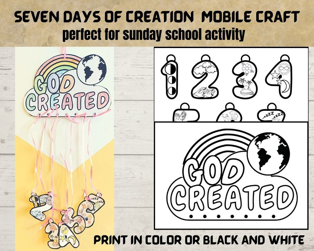7 Days of Creation Printable, Bible Activity for Kids, Genesis Old ...