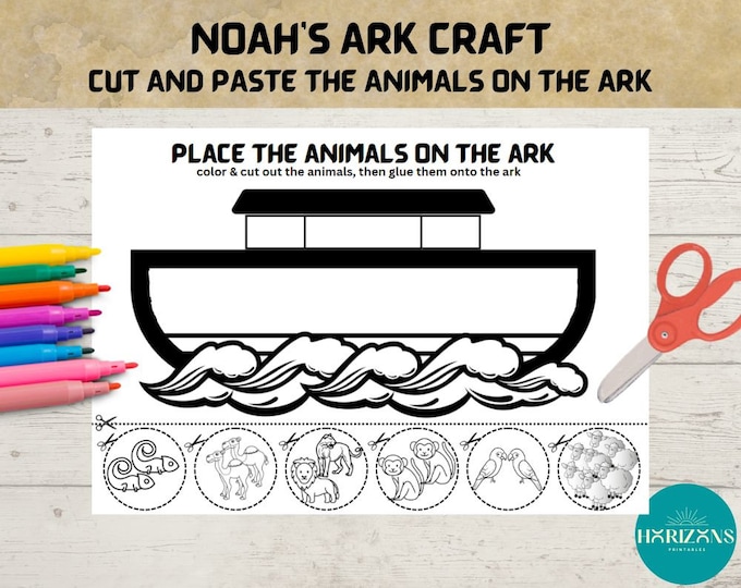 Noah's Ark Printable, Sunday School Craft, Bible Story Activity Kids ...