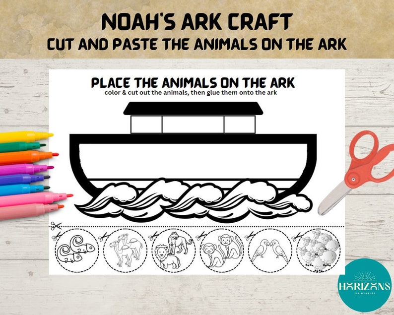 Noah's Ark Printable, Bible Activity for Kids, Genesis Old Testament ...