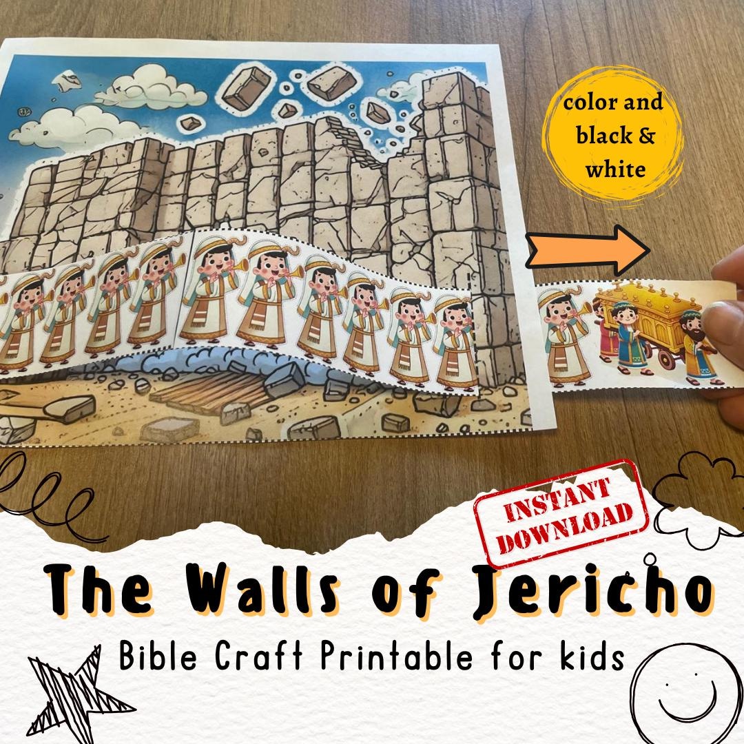 Walls of Jericho Printable, Sunday School Craft, Bible Story Activity ...