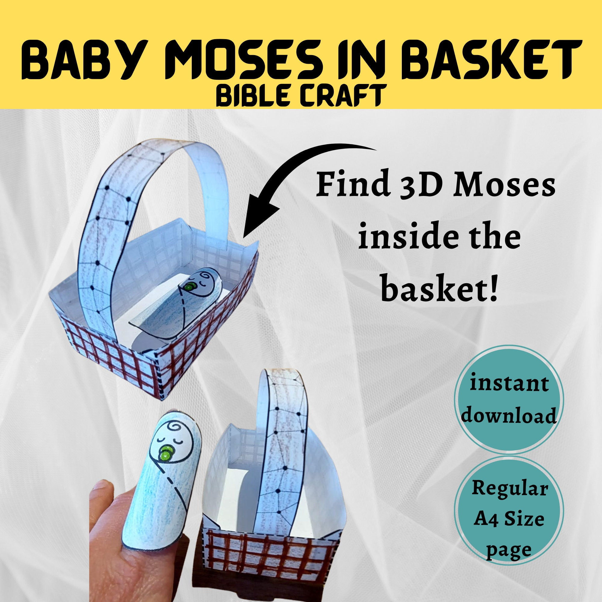 Baby Moses Printable, Sunday School Craft, Bible Story Activity Kids ...