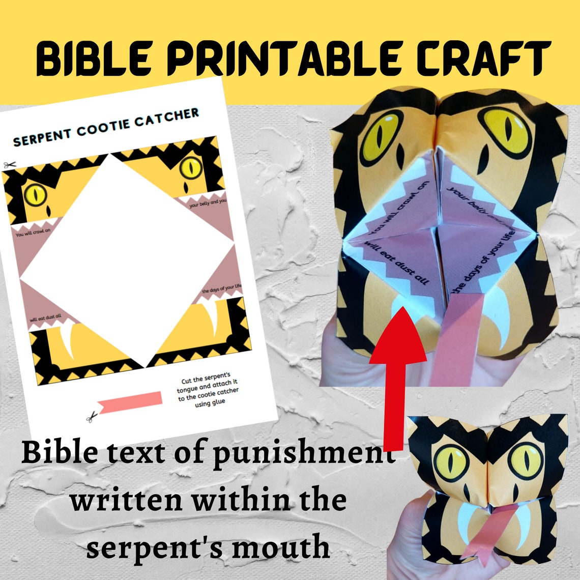 Adam and Eve Printable, Serpent, Snake, Sunday School Craft, Bible ...