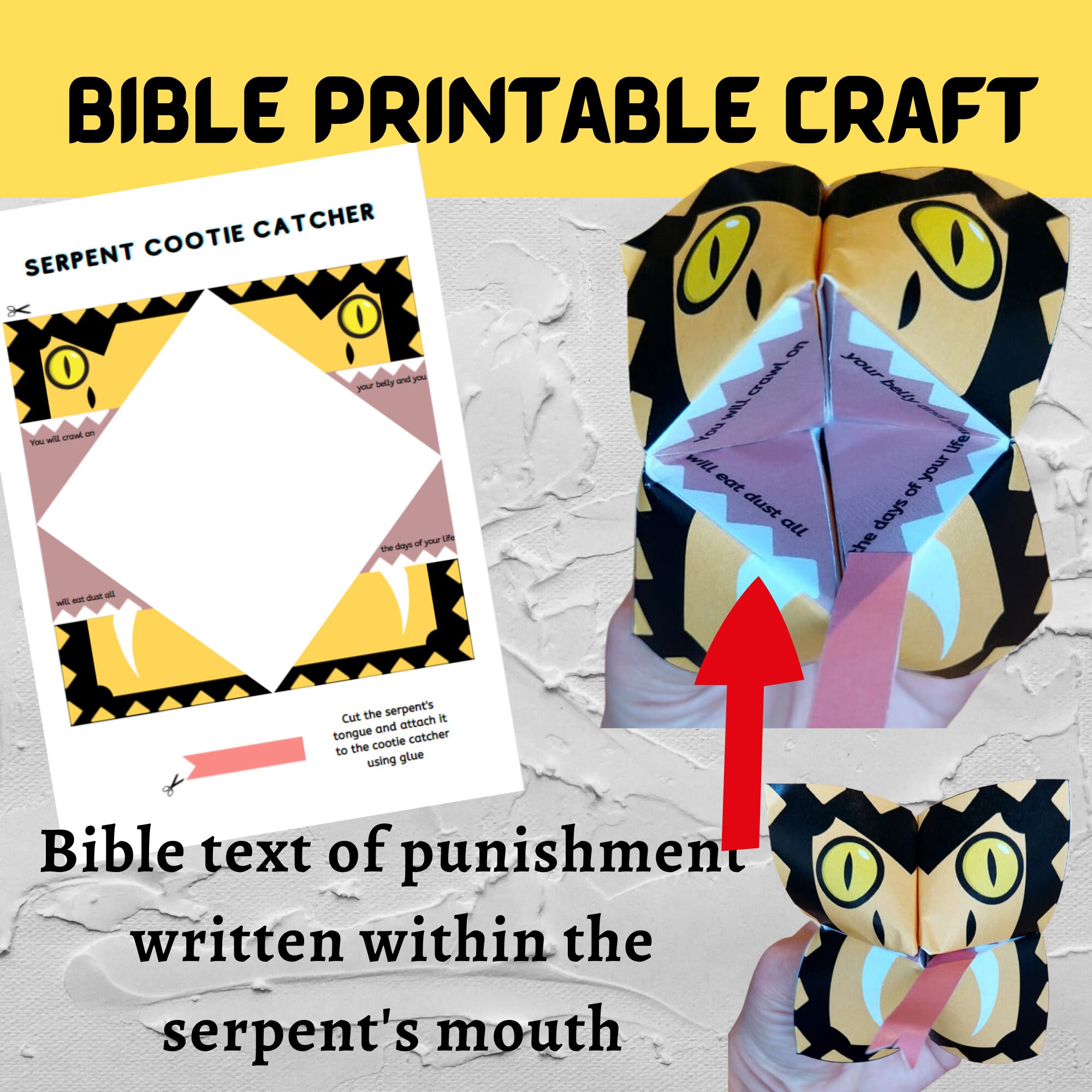 Adam and Eve Printable, Serpent, Snake, Sunday School Craft, Bible ...