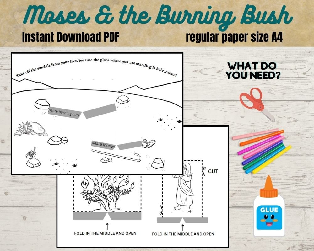 Moses and the Burning Bush, Sunday School Craft, Bible Story Activity ...