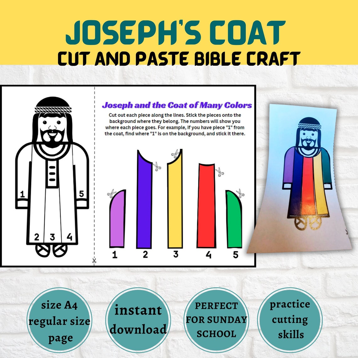 Josephs Coat of Many Colors Printable, Joseph's Dream, Sunday School ...