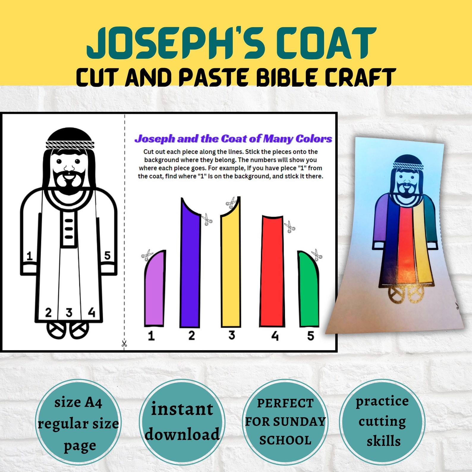 Josephs Coat of Many Colors Printable, Joseph's Dream, Sunday School ...