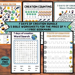 Days of Creation Bundle, Sunday School Activity, Bible Lesson Pages ...