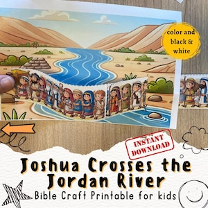 Crossing the Jordan River Printable, Sunday School Craft, Bible Story ...