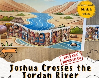 Crossing the Jordan River Printable, Sunday School Craft, Bible Story ...