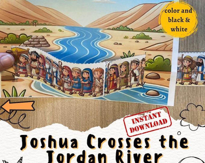 Crossing the Jordan River Printable, Sunday School Craft, Bible Story ...