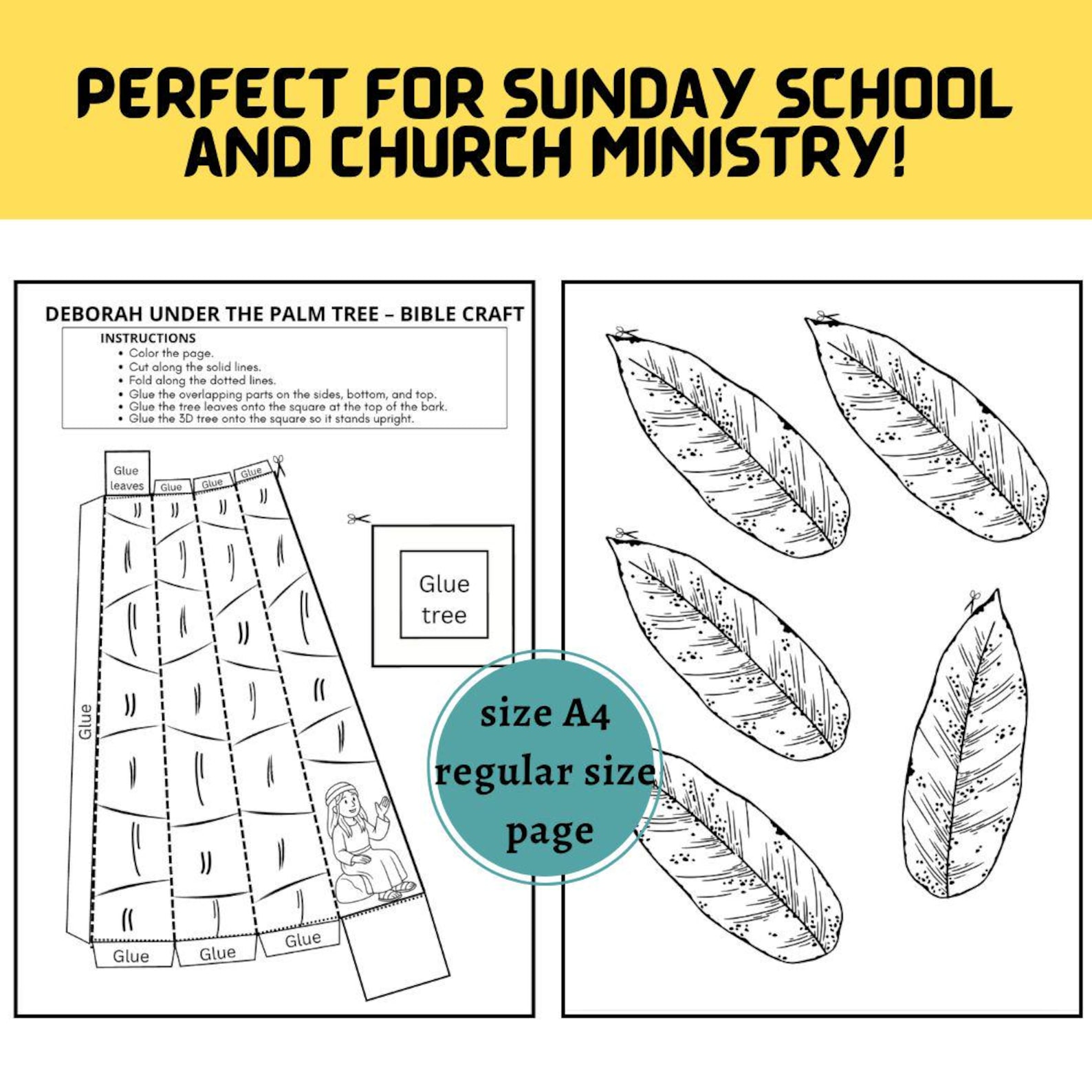 Deborah Under the Palm Tree – 3D Printable Bible Craft, Judges Activity ...