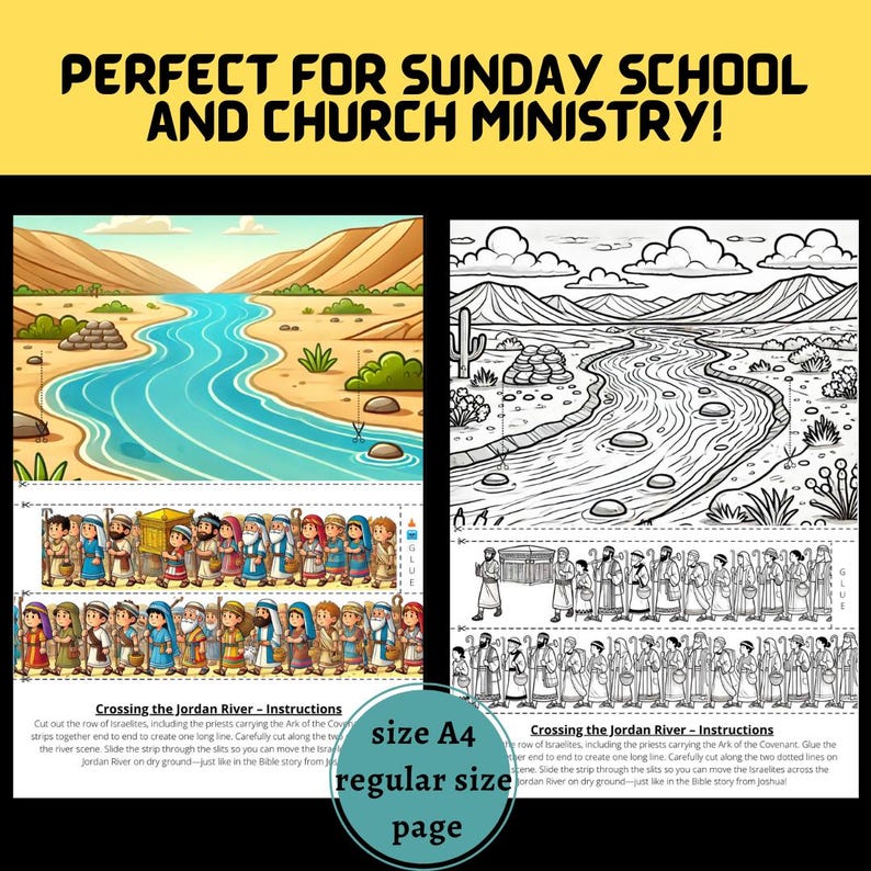 Crossing the Jordan River Printable, Sunday School Craft, Bible Story ...