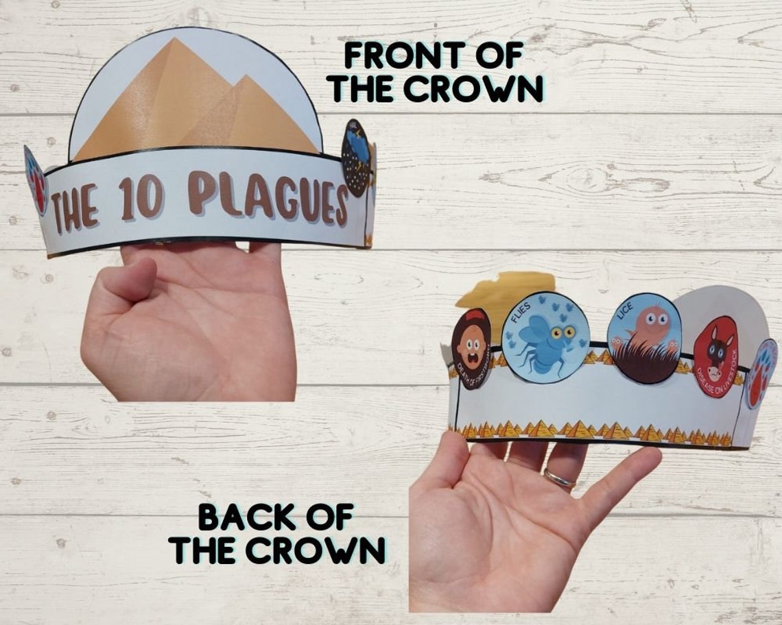 Ten Plagues of Egypt, Paper Crown, Activity Printable Kids Bible Craft ...