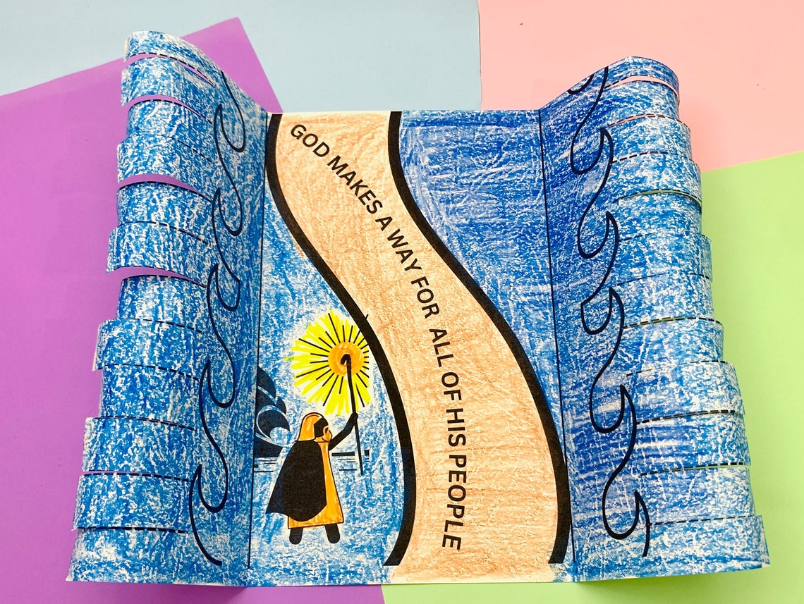 Crossing the Red Sea Printable, Sunday School Craft, Bible Story ...