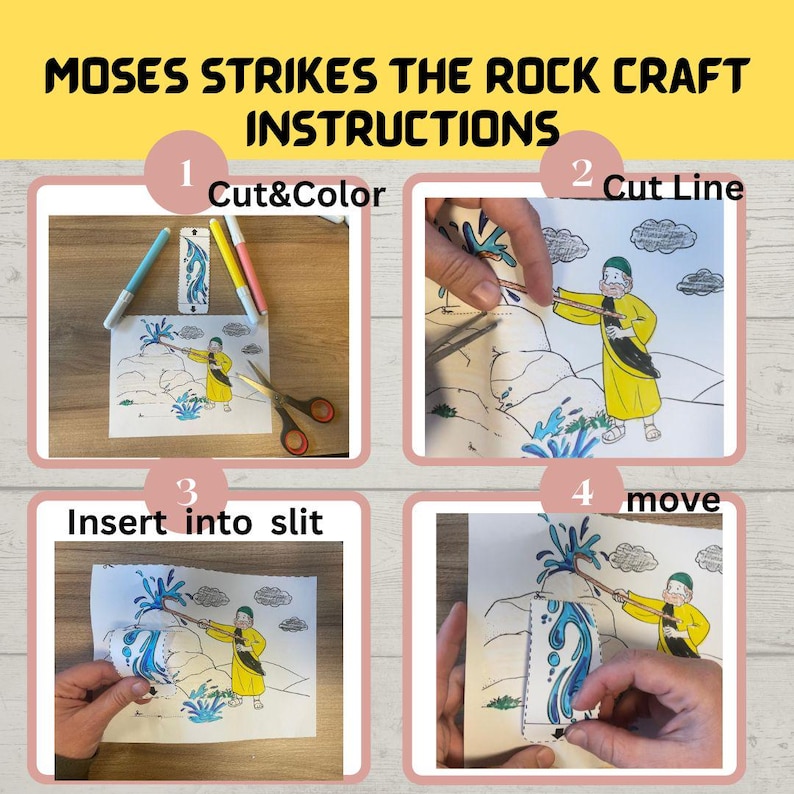 Moses Strikes the Rock Craft + Lesson Plan , Sunday School, Bible Story ...