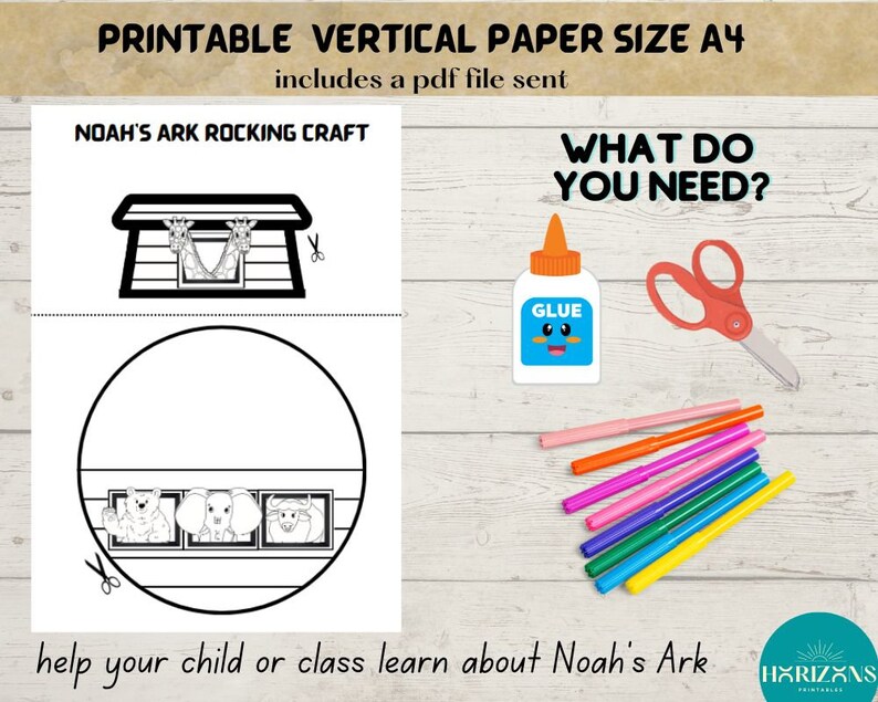 Noah's Ark Printable, Bible Activity for Kids, Genesis Old Testament ...