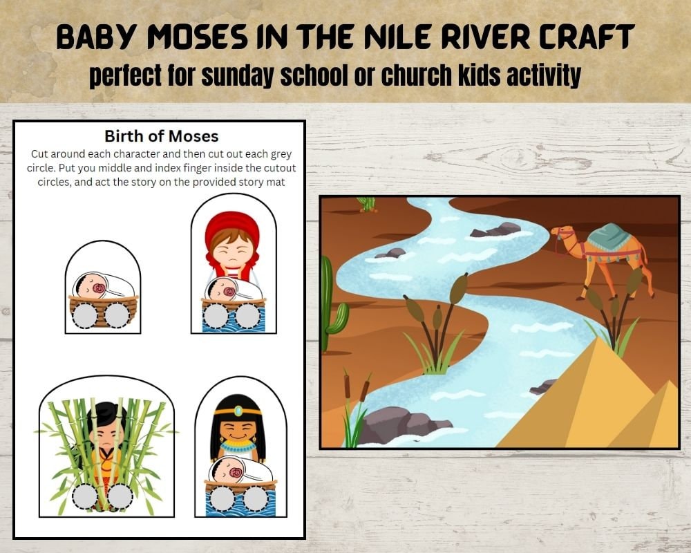 Birth of Moses Printable, Bible Activity for Kids, Genesis Old ...