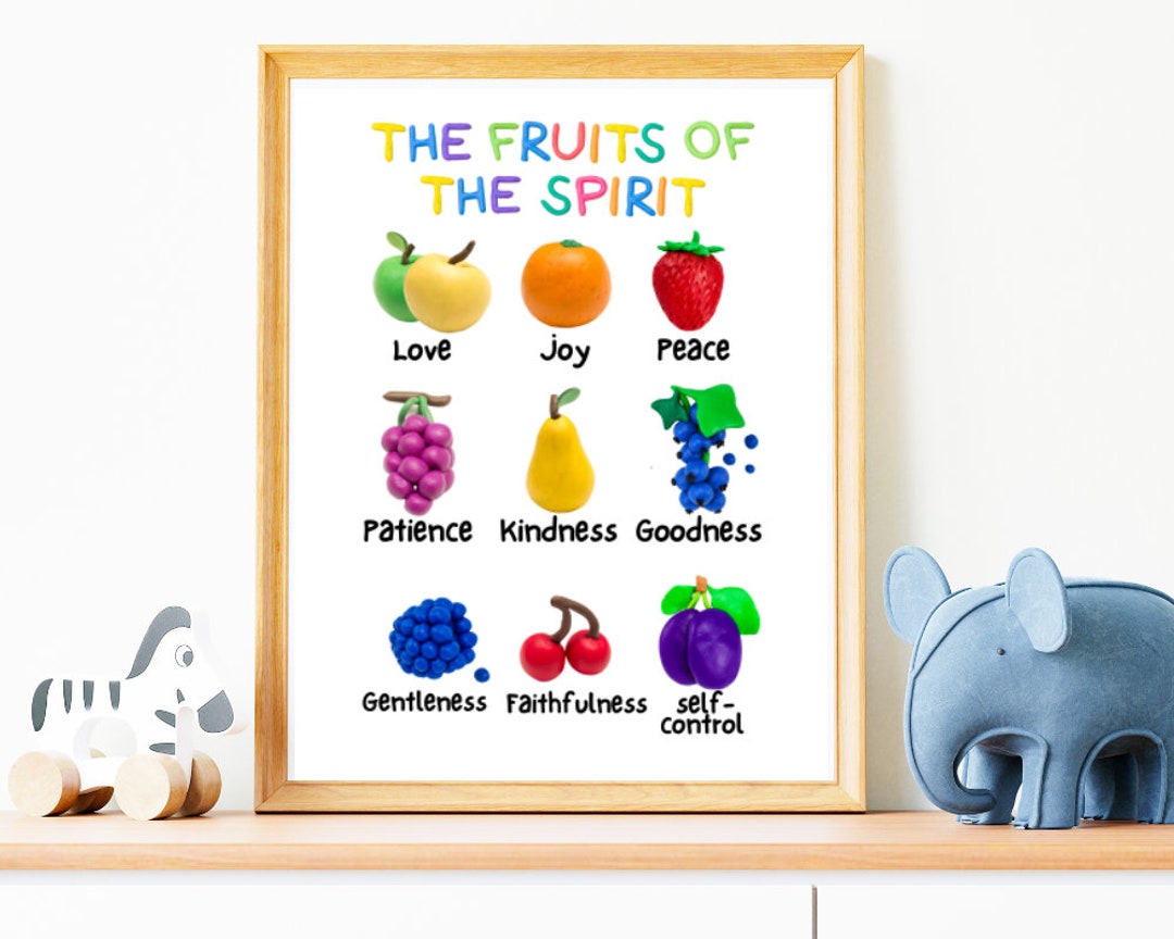 Fruit of the Spirit Poster Kids Wall Art Scripture & - Etsy