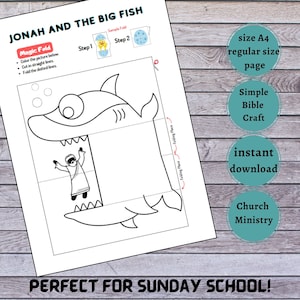 Jonah and the Big Fish Printable, Bible Activity for Kids, Old ...