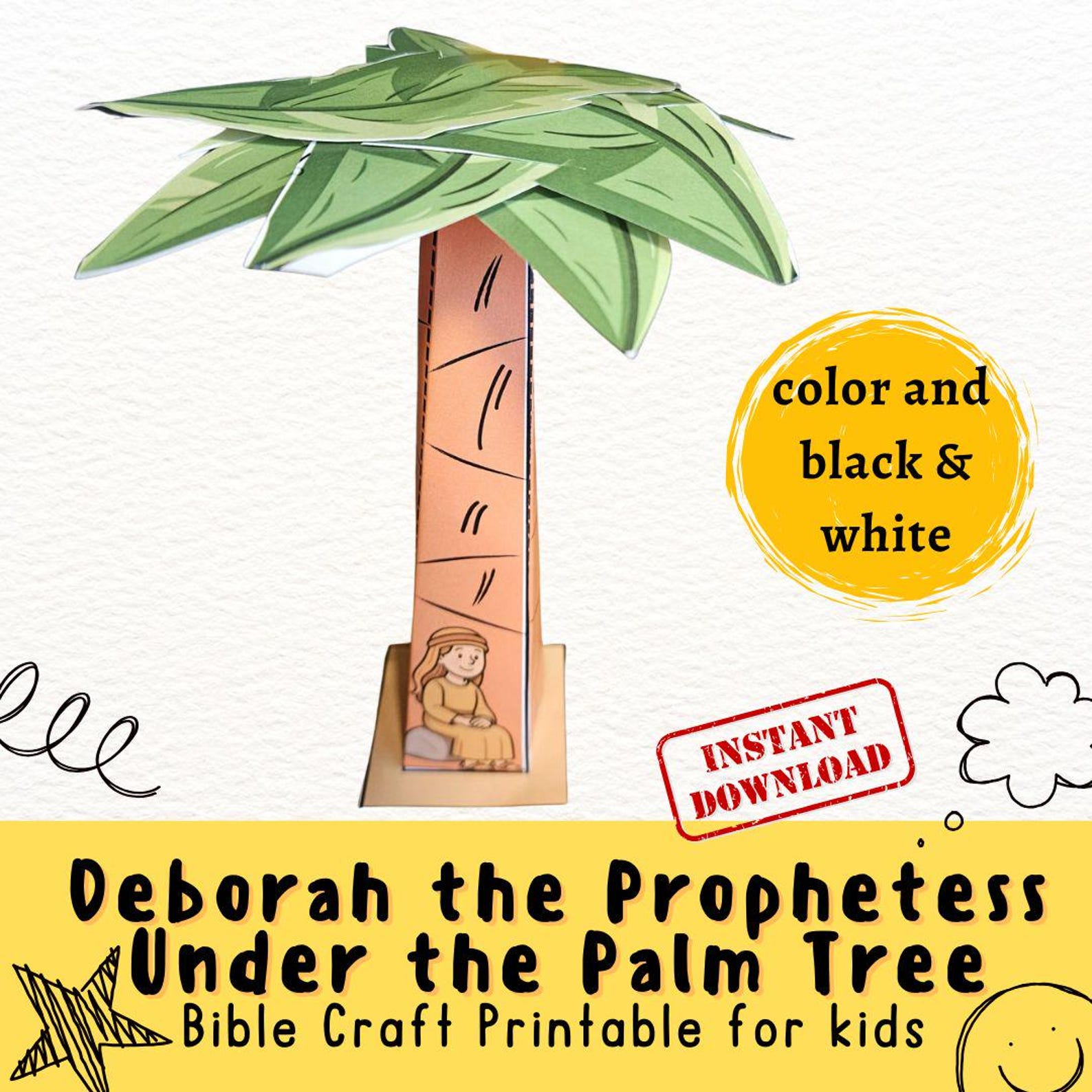 Deborah Under the Palm Tree – 3D Printable Bible Craft, Judges Activity ...