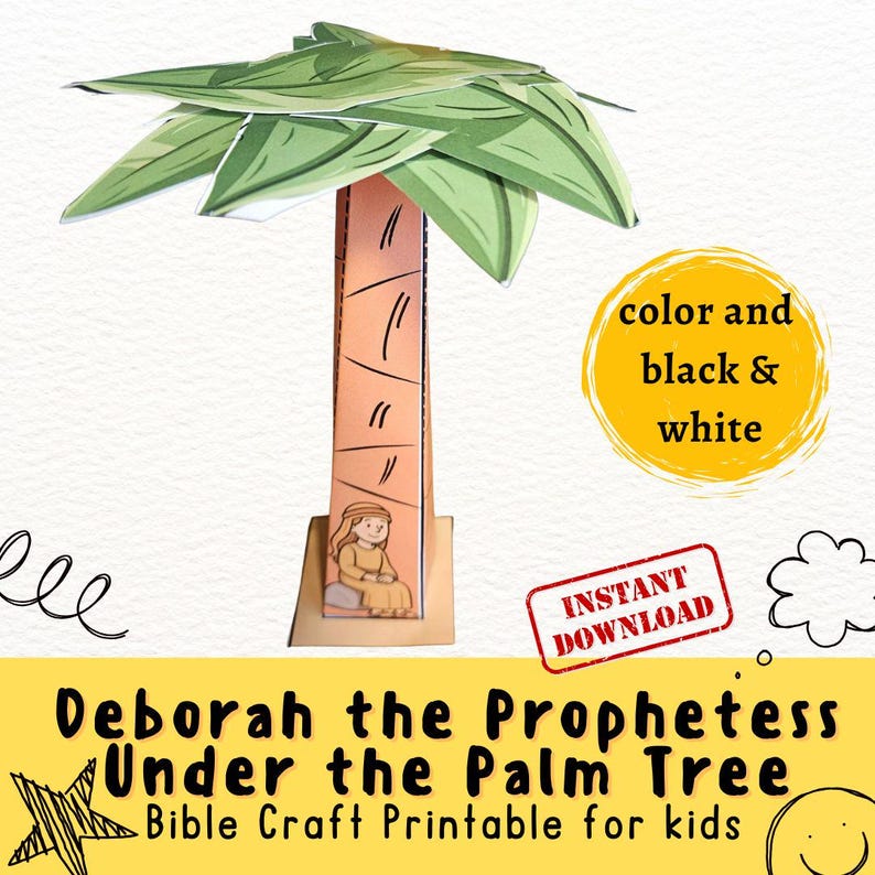 Deborah Under the Palm Tree – 3D Printable Bible Craft, Judges Activity ...