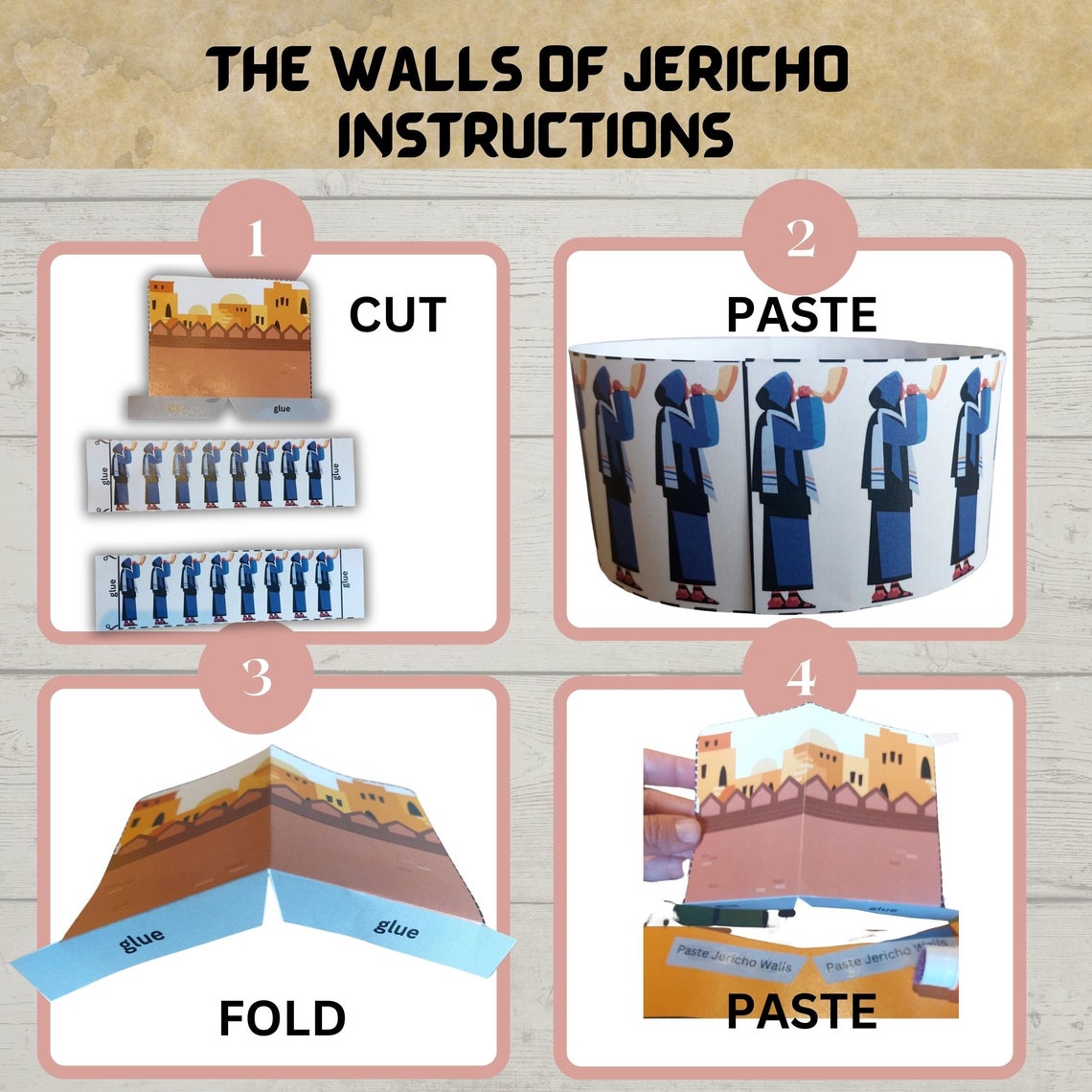 The Walls of Jericho, Sunday School Craft, Bible Story Activity Kids ...