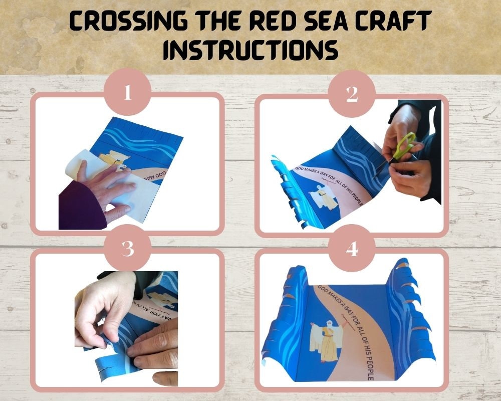 Crossing the Red Sea Printable, Sunday School Craft, Bible Story ...