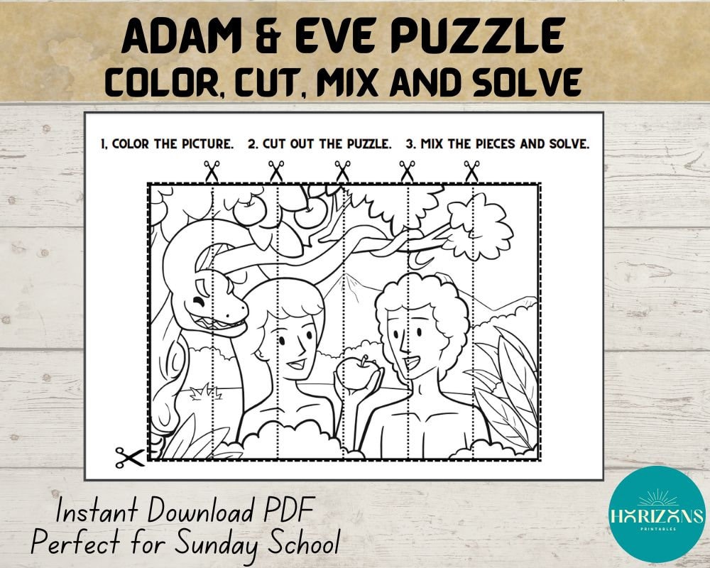 Adam and Eve, Bible Activity, Homeschool Printable, Garden of Eden ...