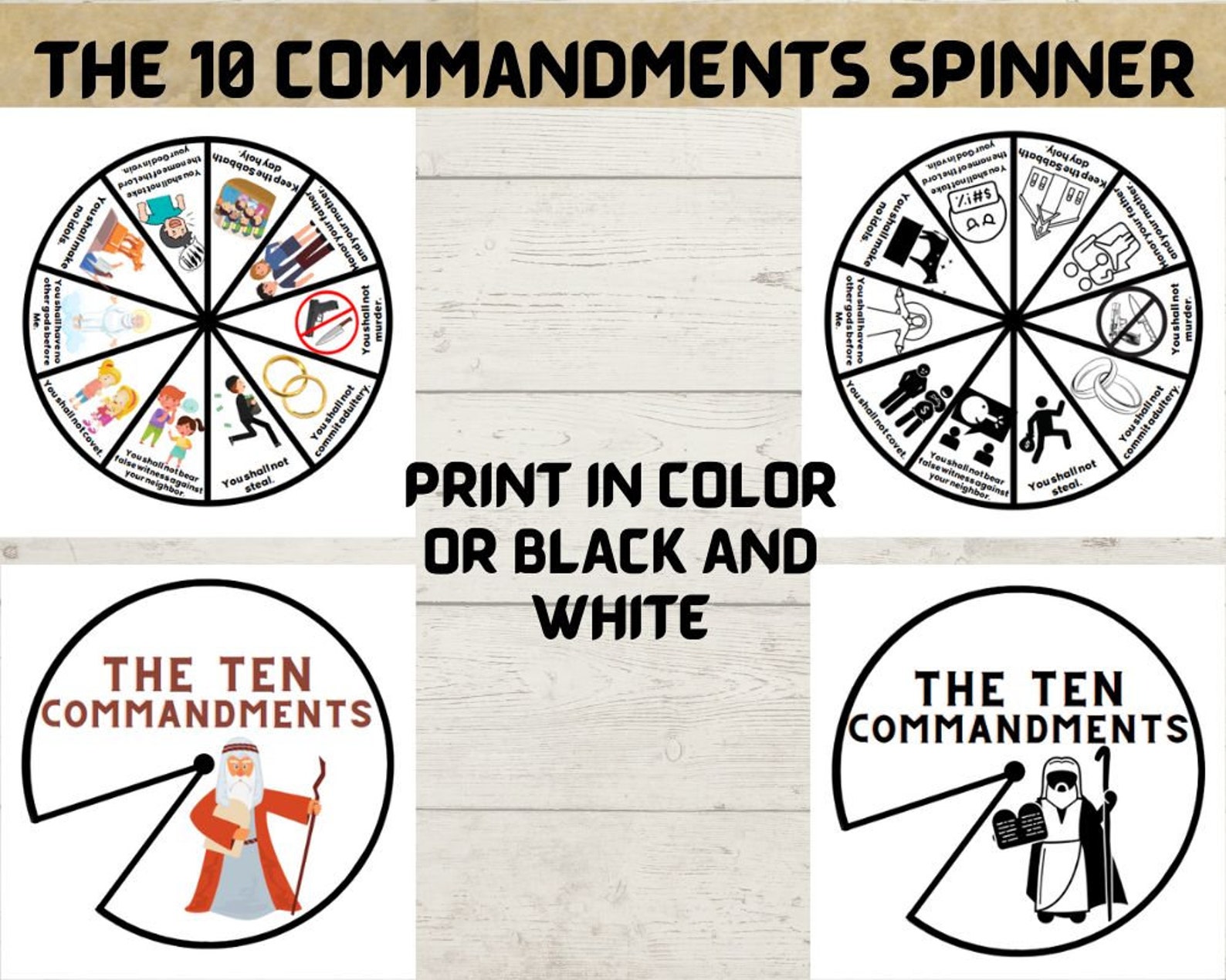 The Ten Commandments Printable, Sunday School Craft, Bible Story ...