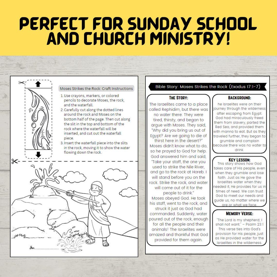 Moses Strikes the Rock Craft Lesson Plan , Sunday School, Bible Story ...