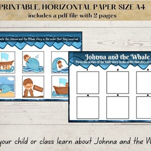 Johnna and the Whale Craft Printable, Bible Activity for Kids, Old ...