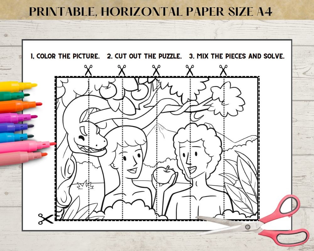 Adam and Eve, Bible Activity, Homeschool Printable, Garden of Eden ...