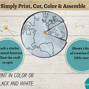 Gods 7 Days Creation Sunday School Craft, Bible Story Activities for ...