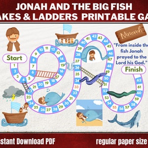 Jonah and the Big Fish Game, Activities for Kids, Chutes Snakes and ...