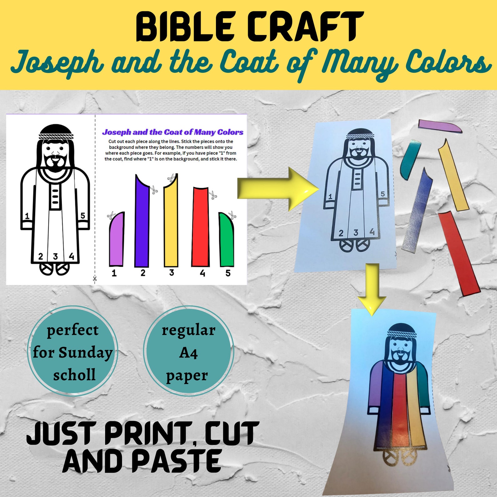 Josephs Coat of Many Colors Printable, Joseph's Dream, Sunday School ...