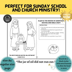 Elijah and the Widow Printable, Sunday School Craft, Bible Story Kids ...