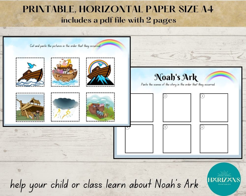 Noah's Ark Printable, Bible Activity for Kids, Genesis Old Testament ...