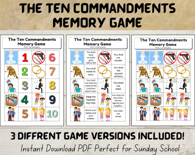 Ten Commandments Worksheet Catholic & Protestant Sunday School ...