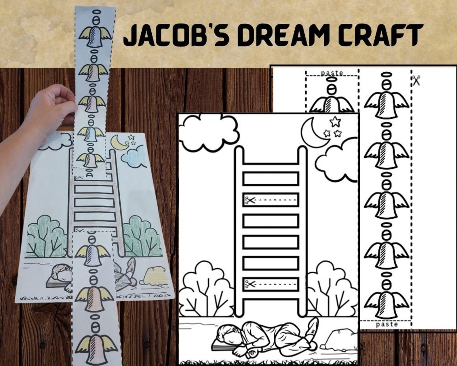 Jacob's Dream Printable, Sunday School Craft, Bible Story Activity Kids ...