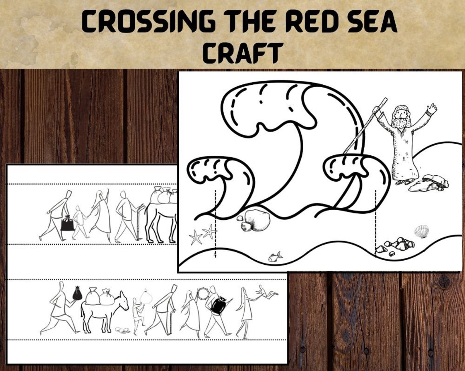 Crossing the Red Sea Printable, Sunday School Craft, Bible Story ...