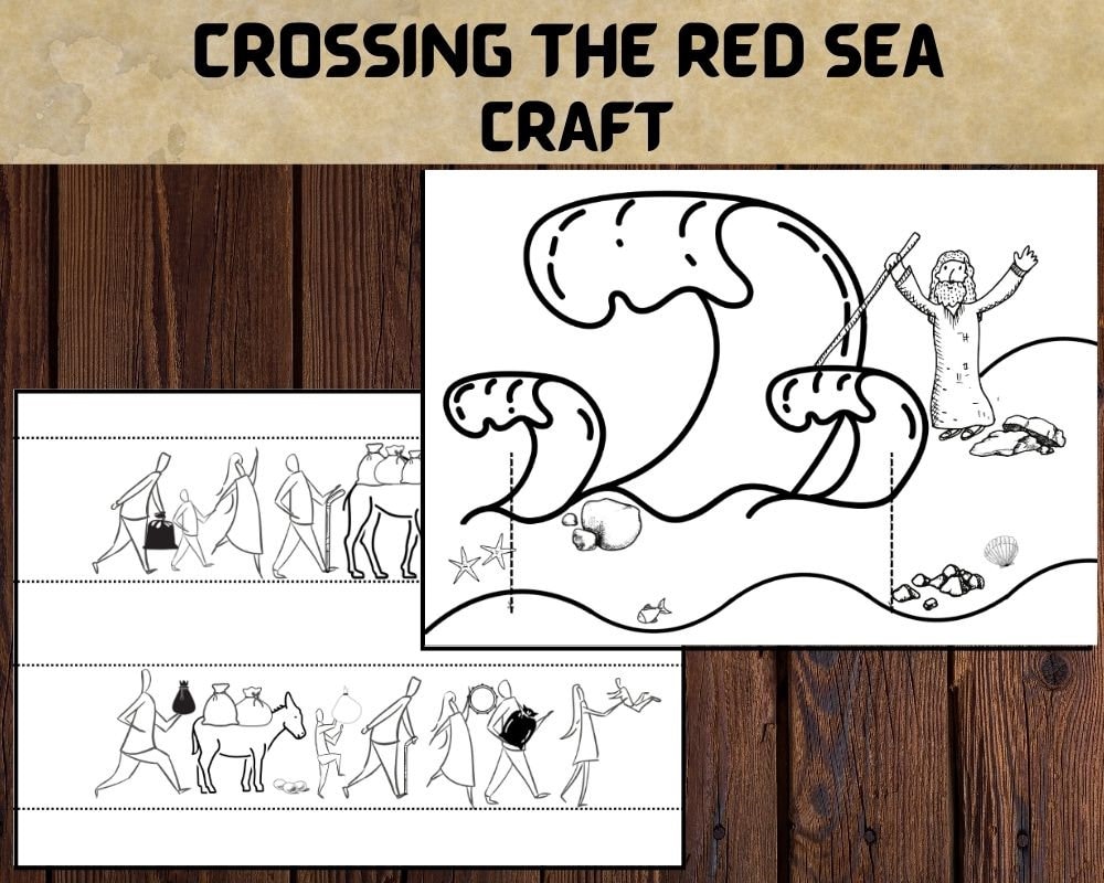 Crossing the Red Sea Printable, Sunday School Craft, Bible Story ...