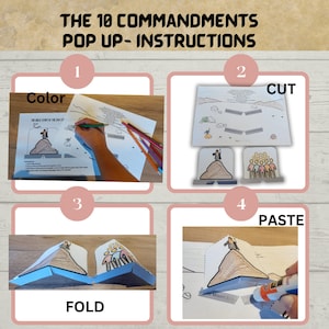 The Ten Commandments Printable, Pop up Craft, Bible Activity for Kids ...