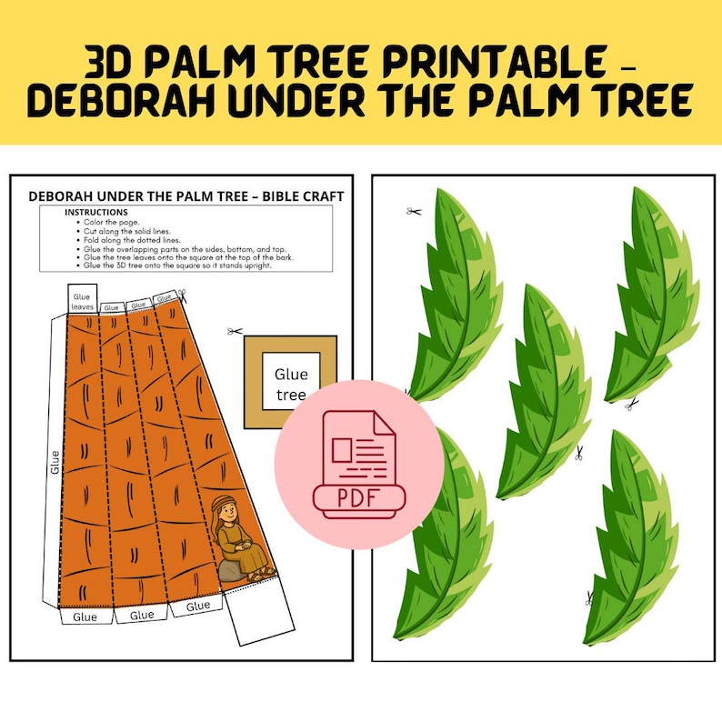 Deborah Under the Palm Tree – 3D Printable Bible Craft, Judges Activity ...